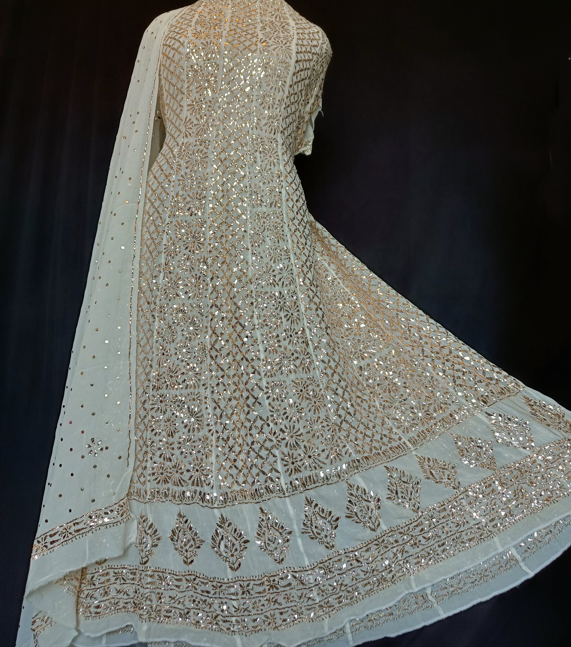 Ruhani Heavy Badla and Mukaish Anarkali Suit